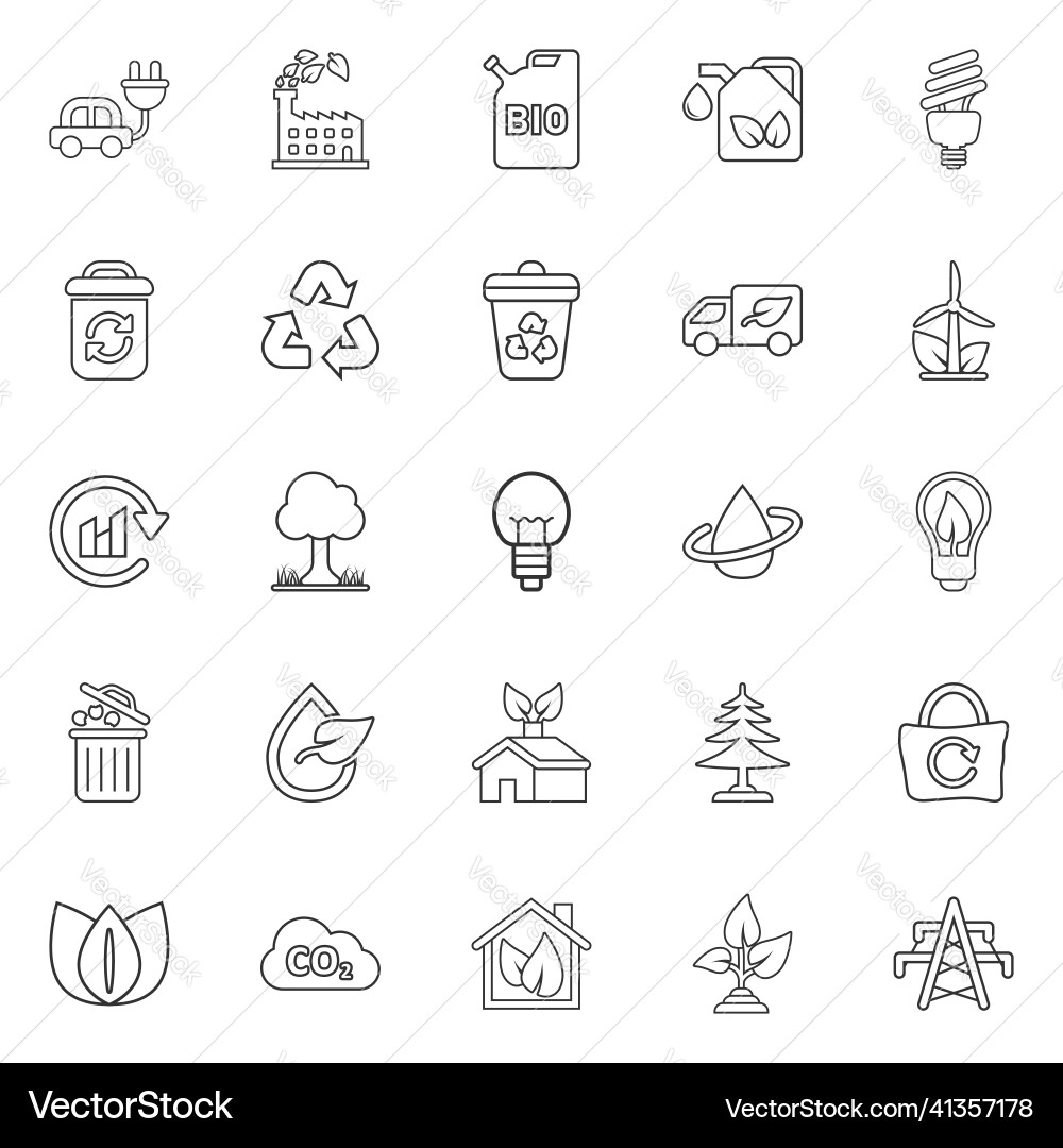 Eco environment icons set in flat style ecology Vector Image