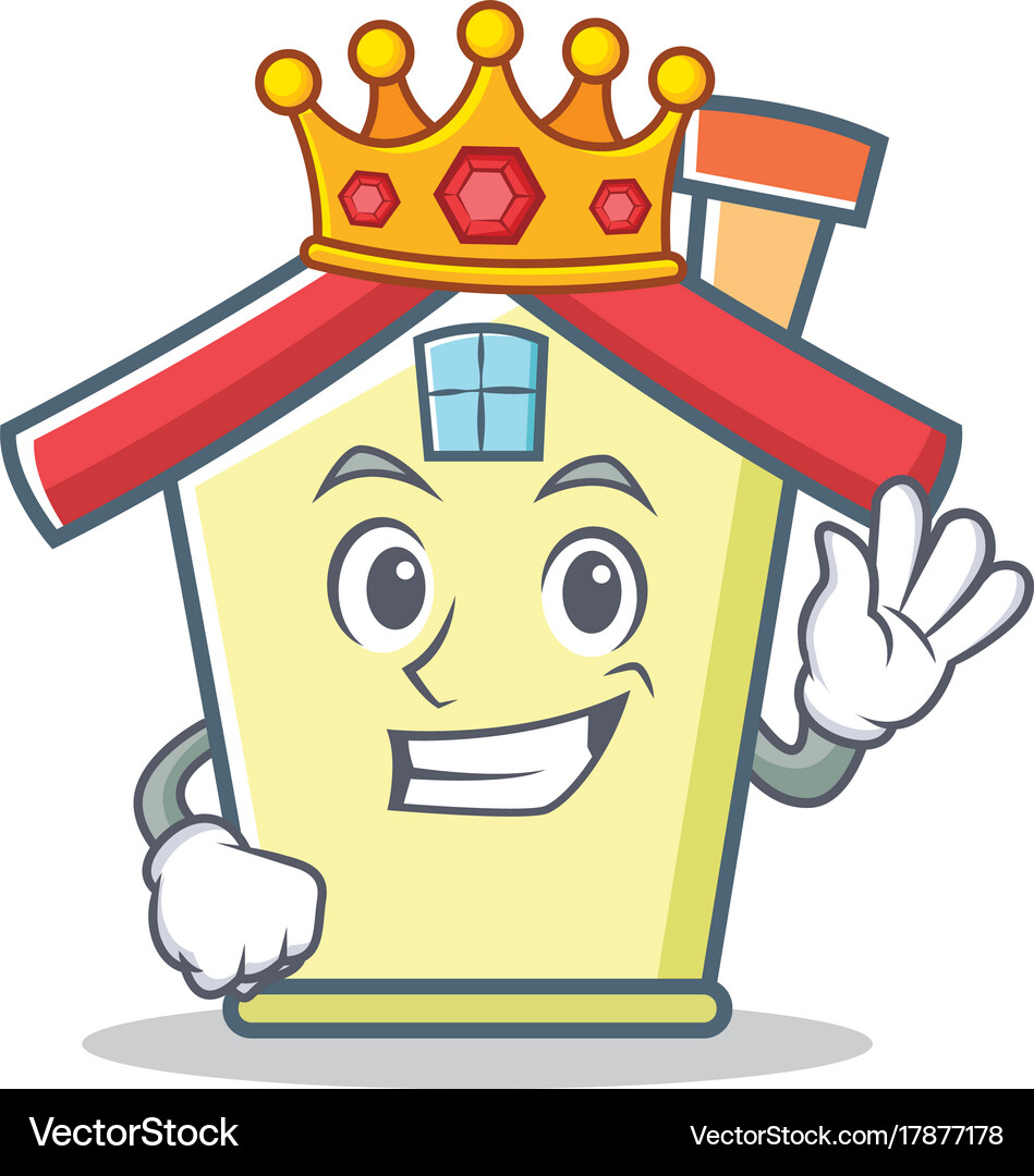 King house character cartoon style Royalty Free Vector Image