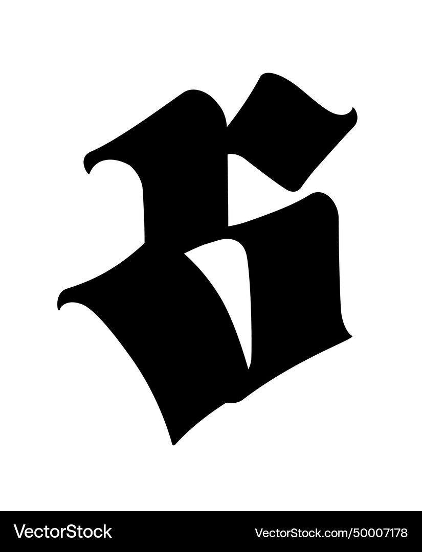 Letter in the gothic style alphabet calligraphy Vector Image