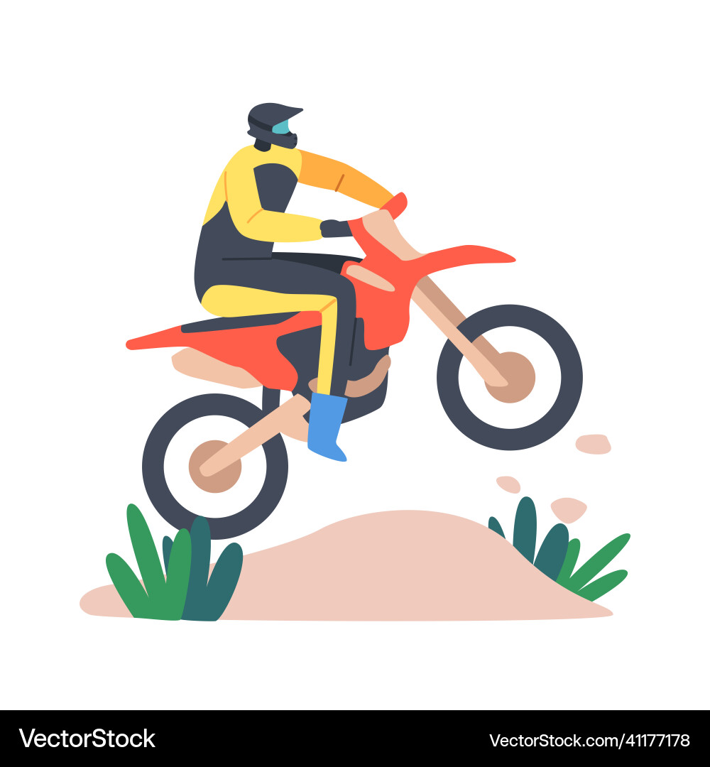 Man motorcycle rider extreme activity competition Vector Image