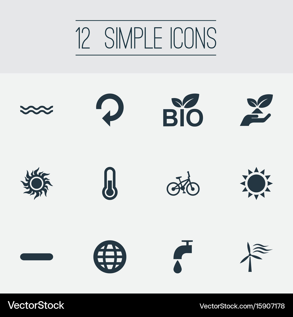 Set of simple power icons Royalty Free Vector Image