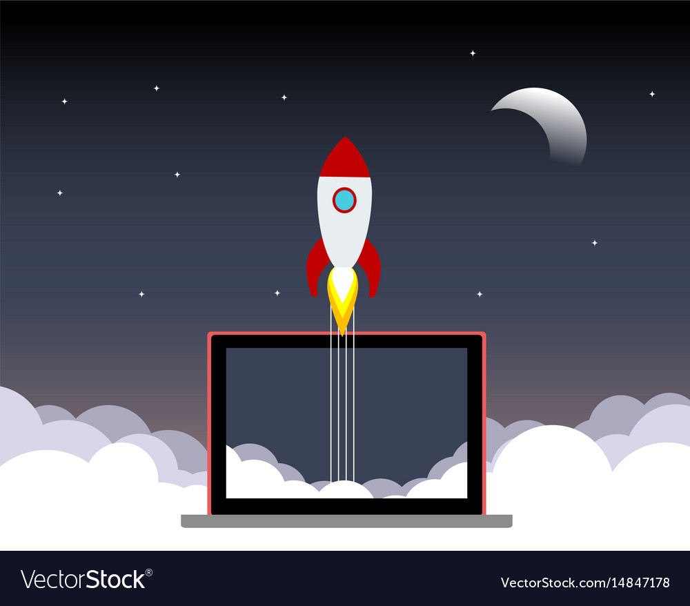 Space rocket launch Royalty Free Vector Image - VectorStock