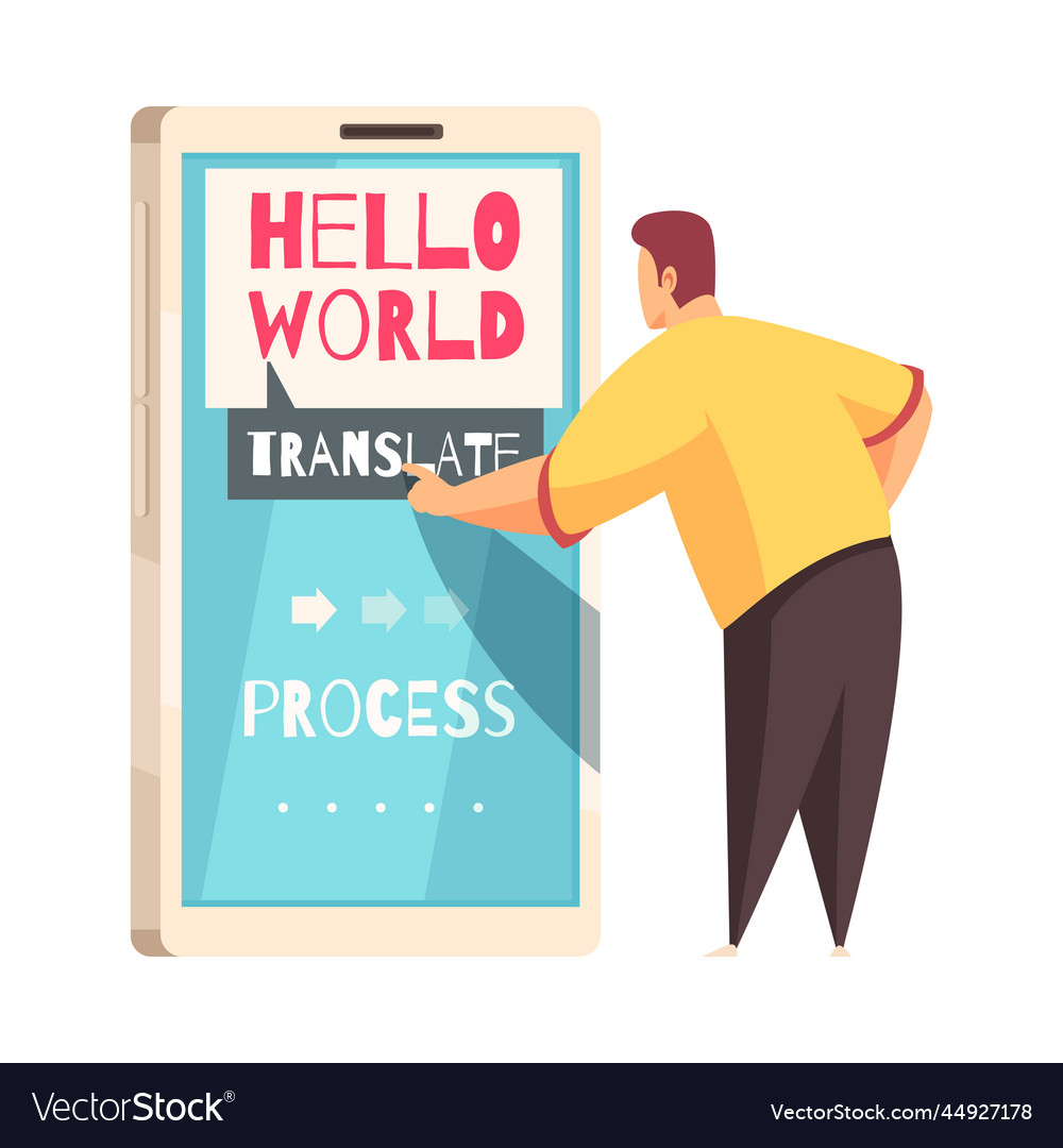 Translate app training composition Royalty Free Vector Image