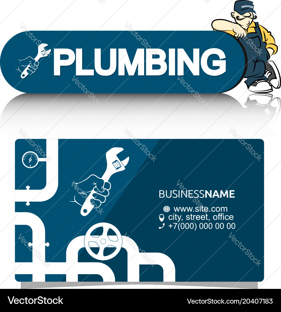 A business card for the plumber Royalty Free Vector Image
