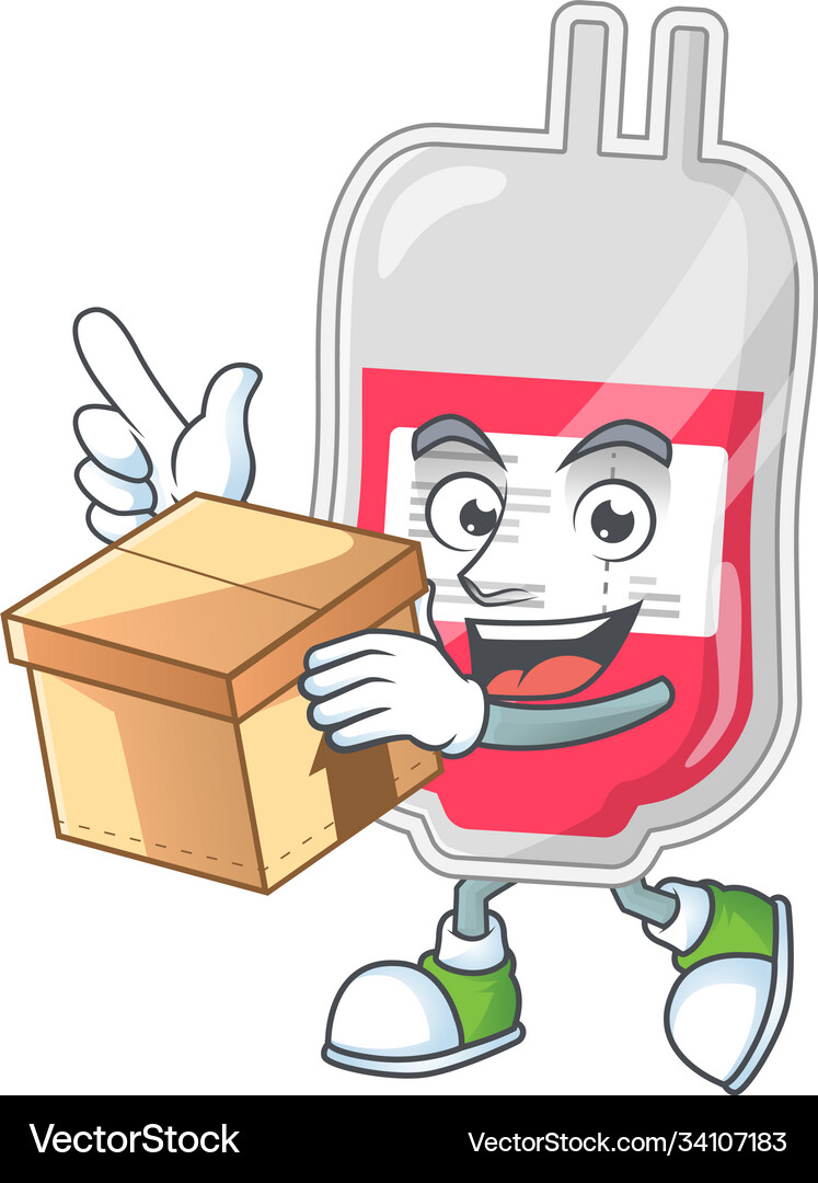 Bag blood cartoon design style having gift box Vector Image