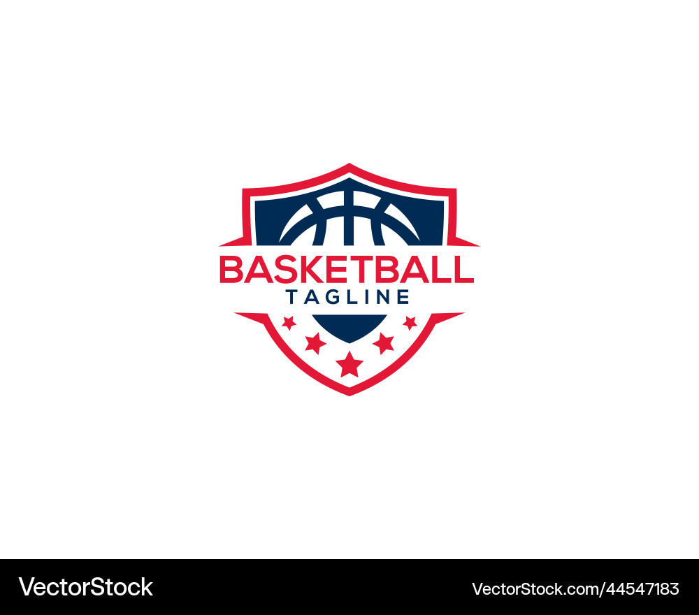 Basketball club logo design Royalty Free Vector Image