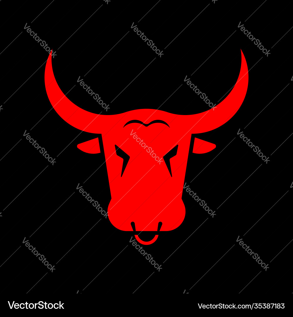 Bull head icon sign isolated on white Royalty Free Vector