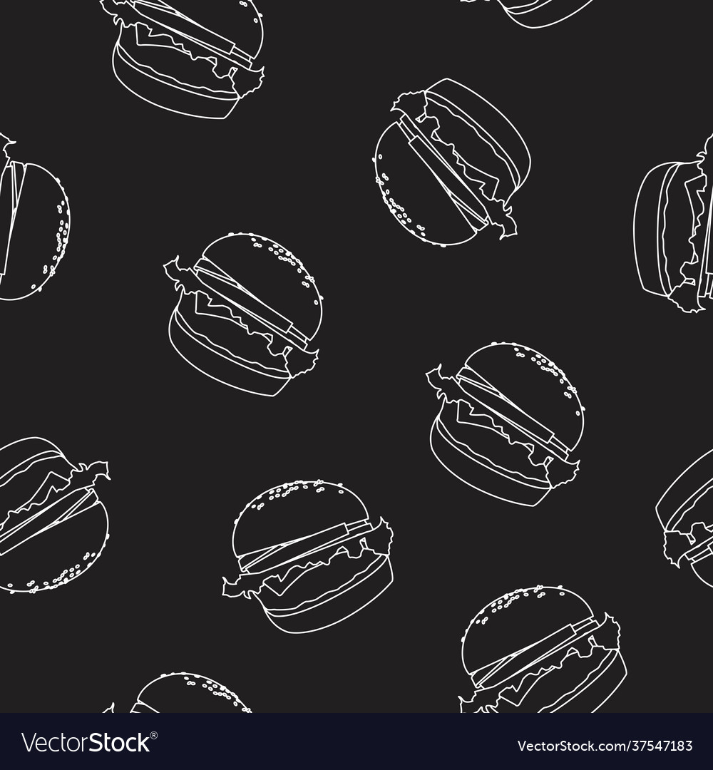 Burger pattern Royalty Free Vector Image - VectorStock