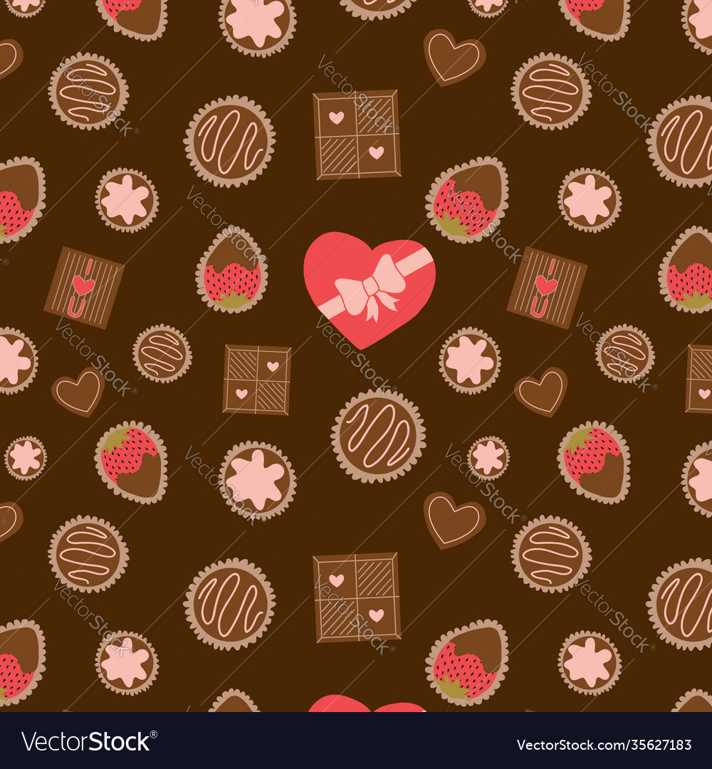 Chocolate box pattern dark Royalty Free Vector Image