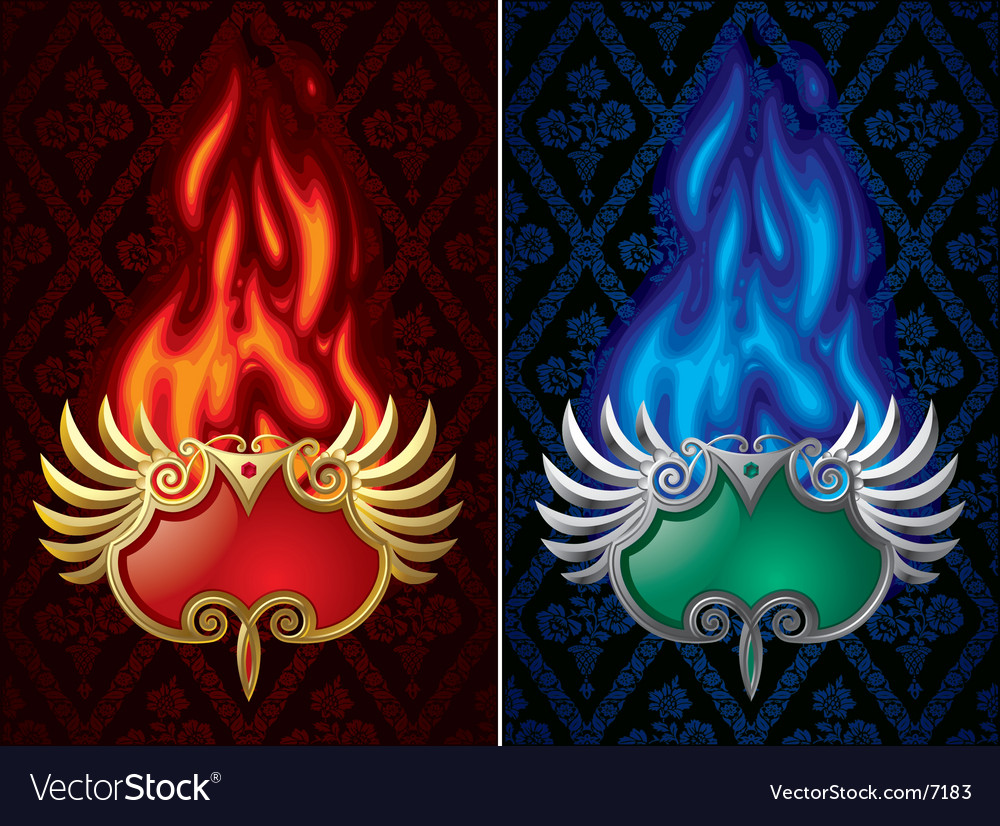 Fiery banners Royalty Free Vector Image - VectorStock