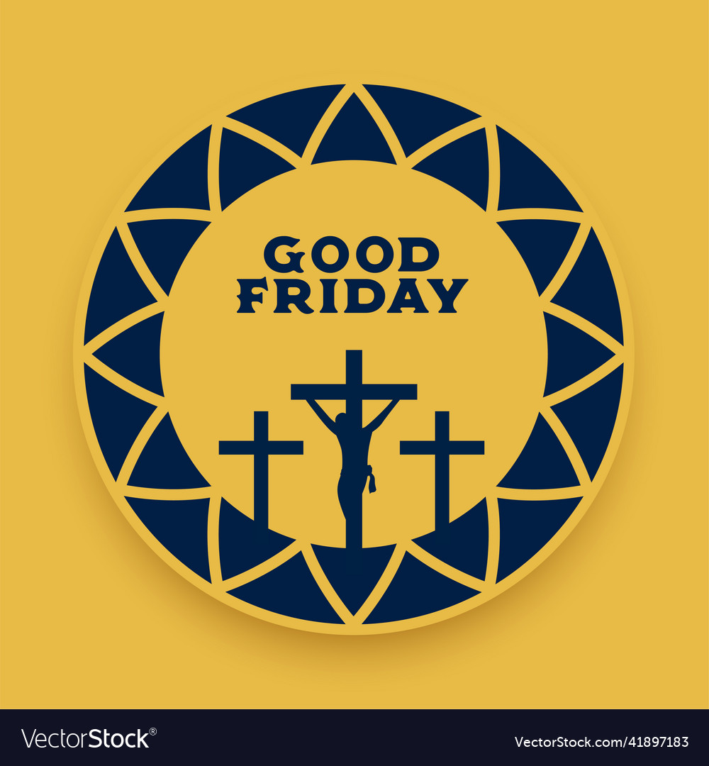 Flat good friday jesus holy week festival card Vector Image