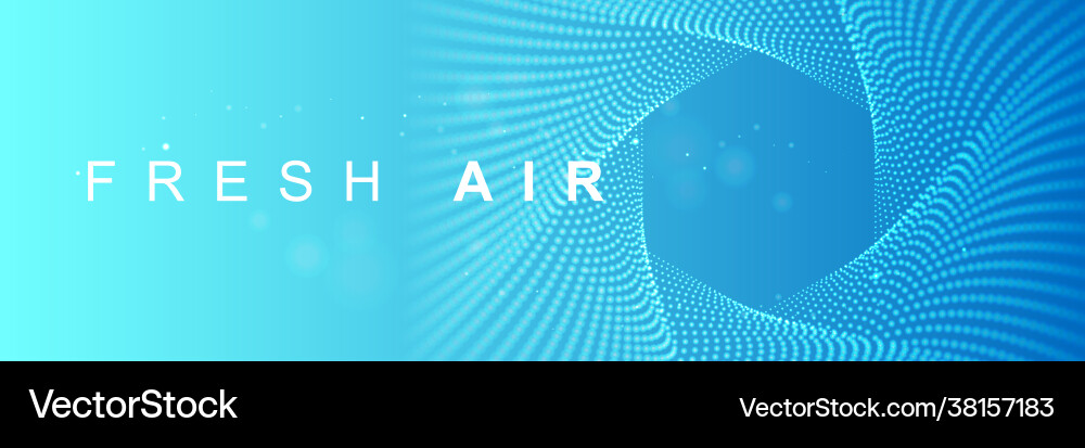 Fresh air swirling background from small glowing Vector Image