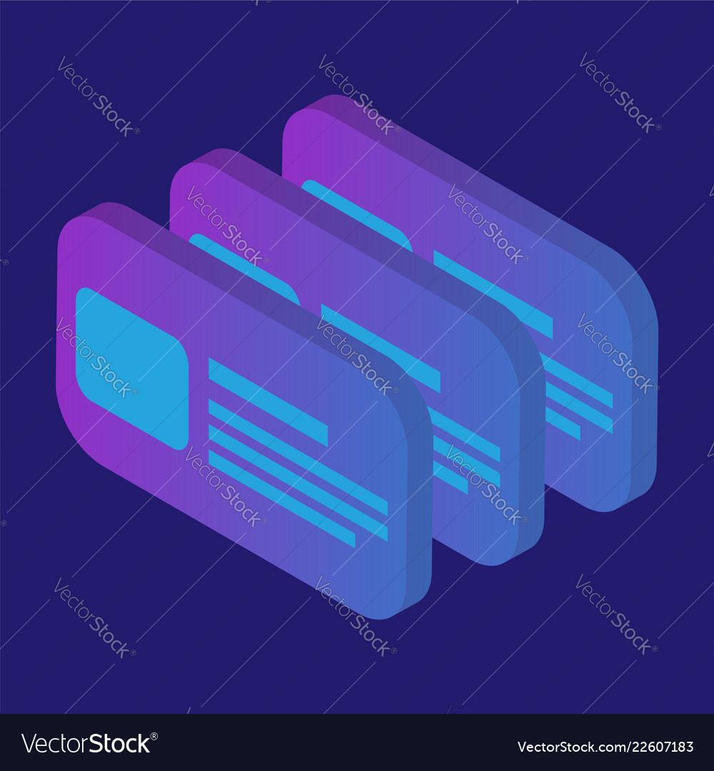 Id card icon isometric style Royalty Free Vector Image