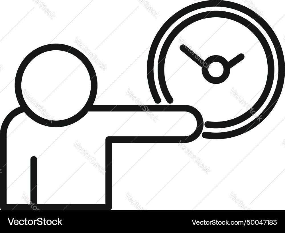 Late work man icon outline solitary Royalty Free Vector