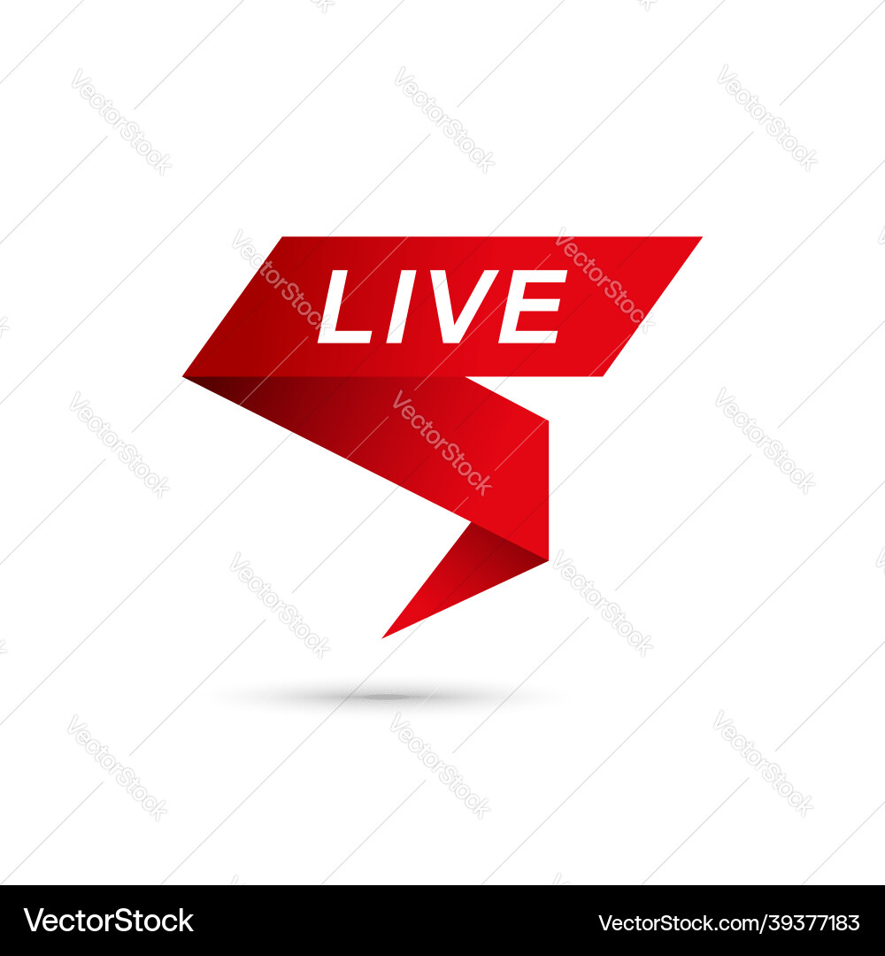 Live word sign information banner mockup Vector Image