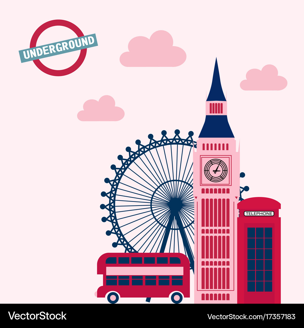 London vintage poster Royalty Free Vector Image