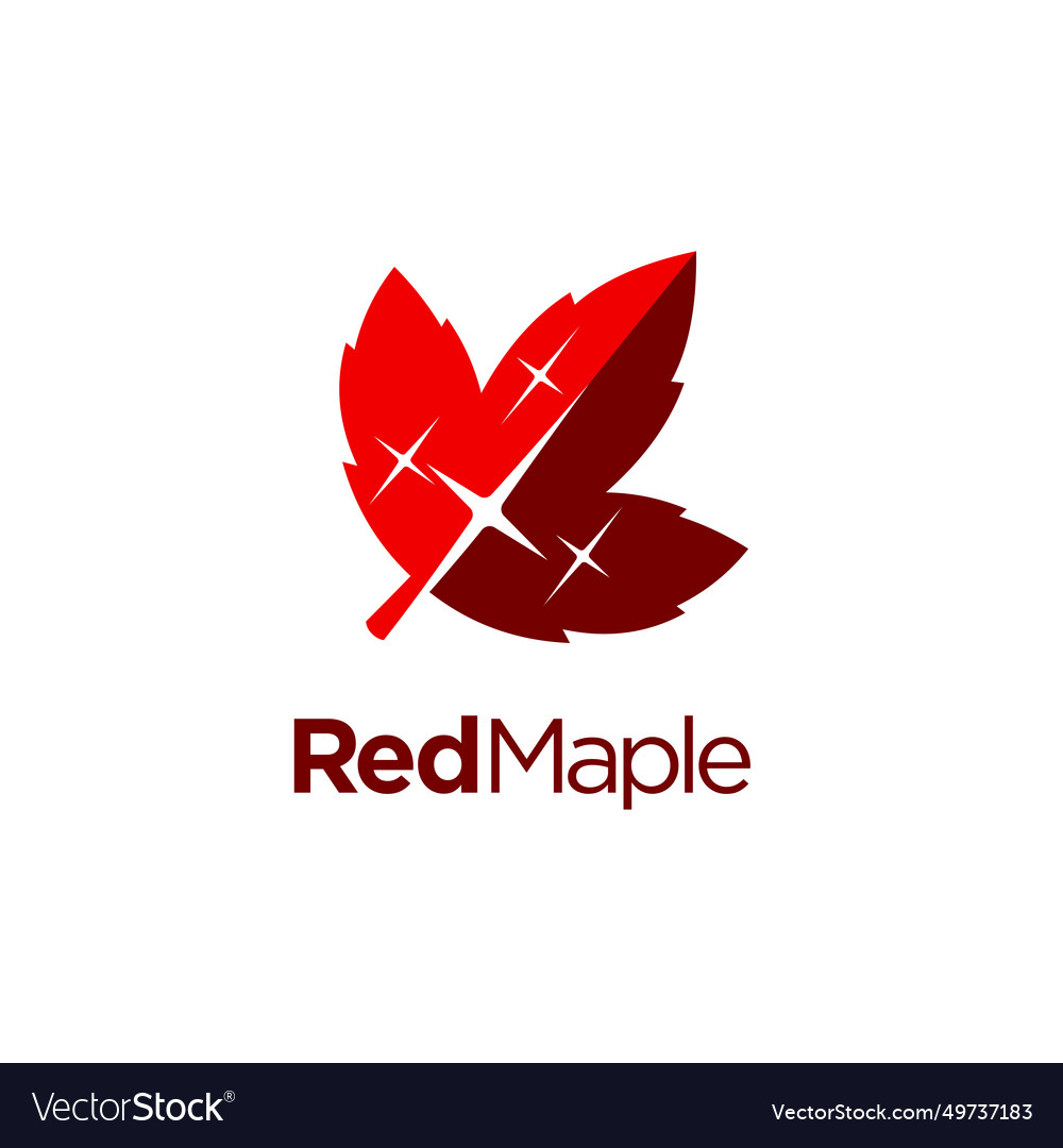 Red maple logo leaf Royalty Free Vector Image - VectorStock