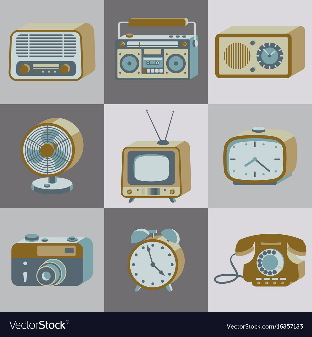 Retro electronics Royalty Free Vector Image - VectorStock