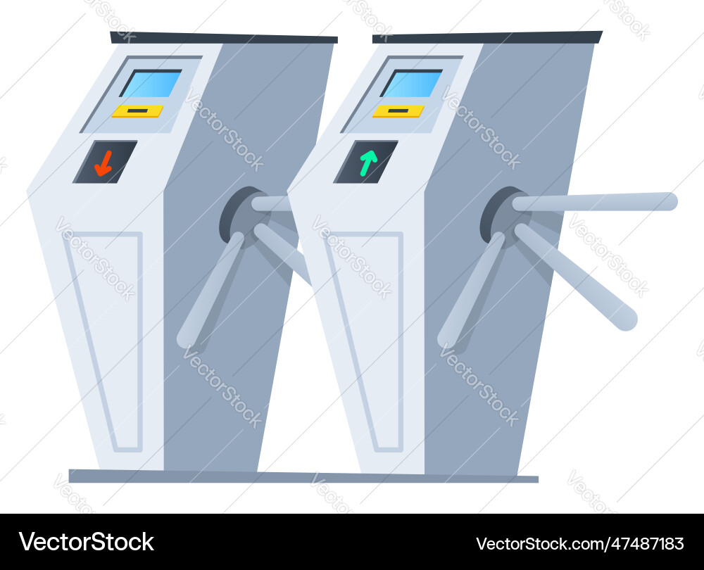 Turnstile in the subway - modern flat design style