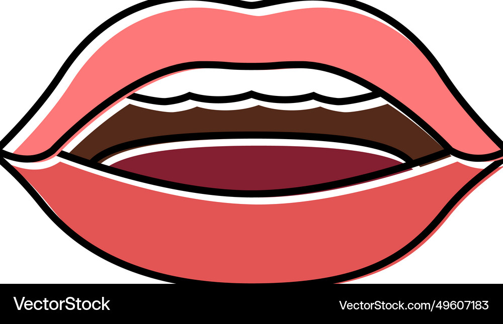 U letter mouth animate color icon Royalty Free Vector Image