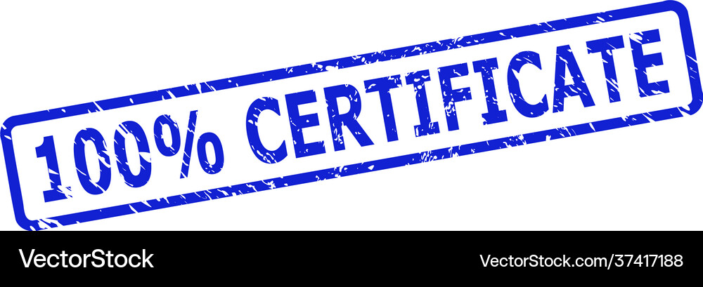 100 percent certificate watermark with unclean Vector Image