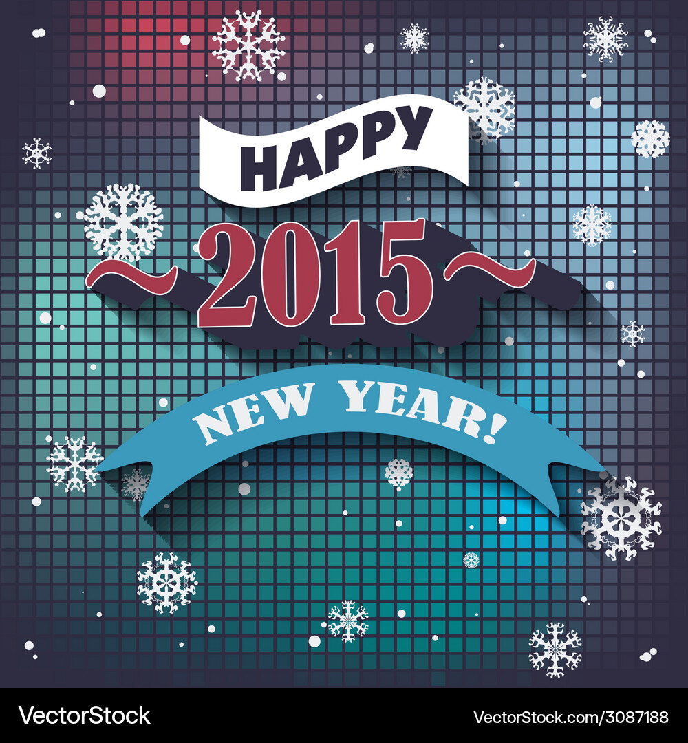 2015 happy new year background in typography style