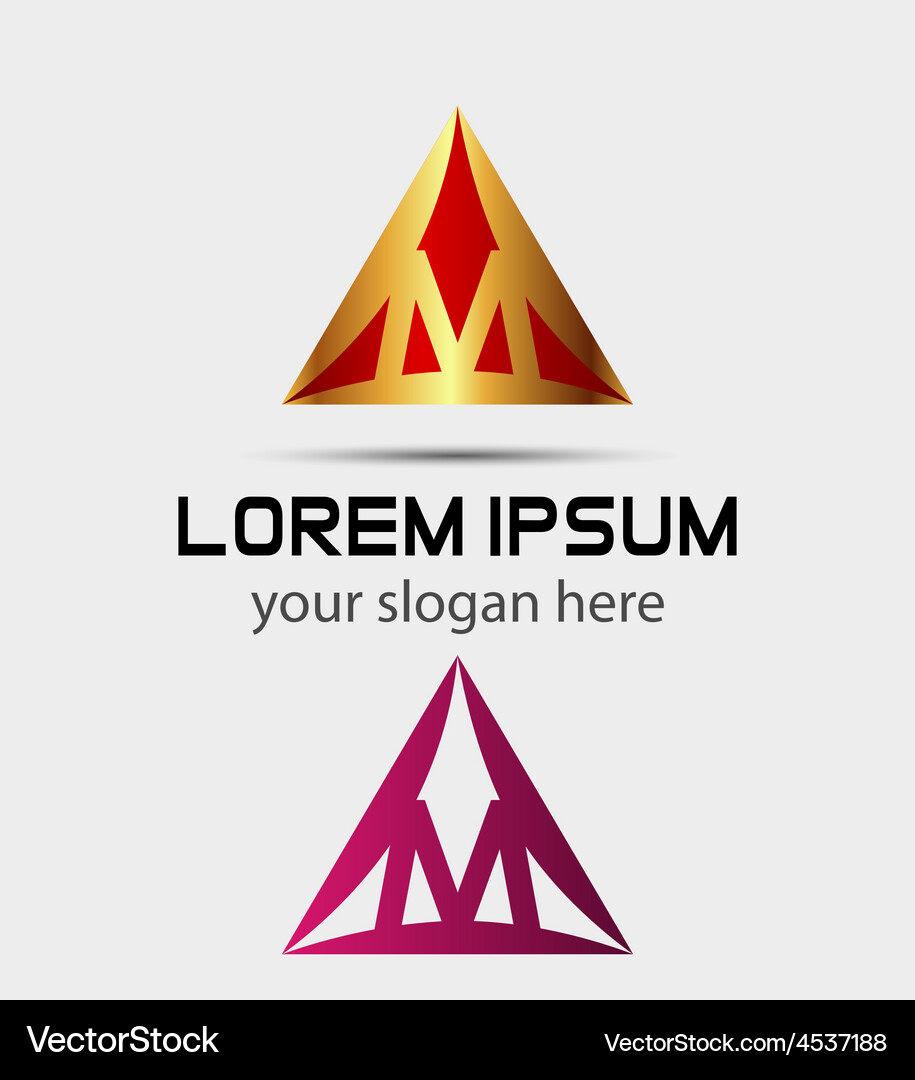 Abstract icons based on the letter M logo Vector Image