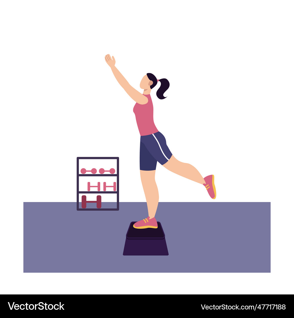 Active woman preforming exercises female doing Vector Image