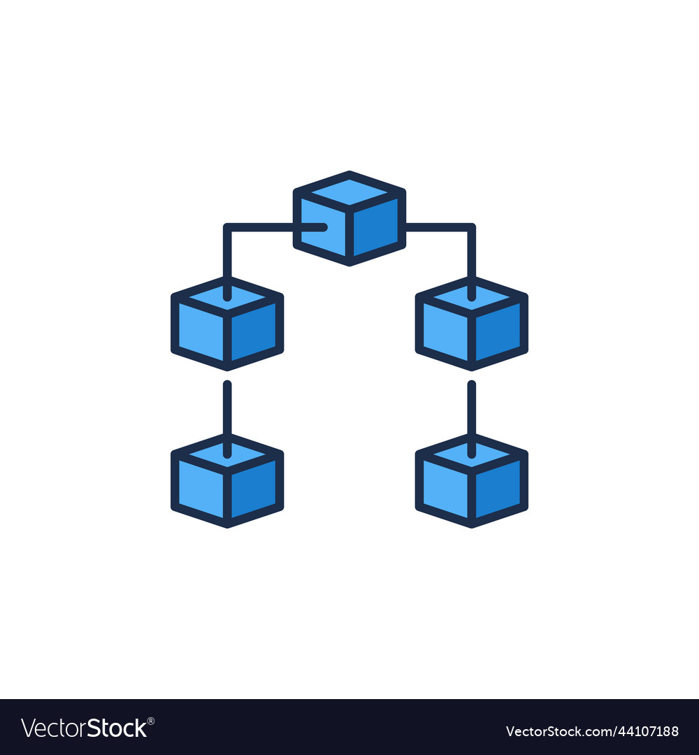 Blockchain concept blue icon block chain Vector Image