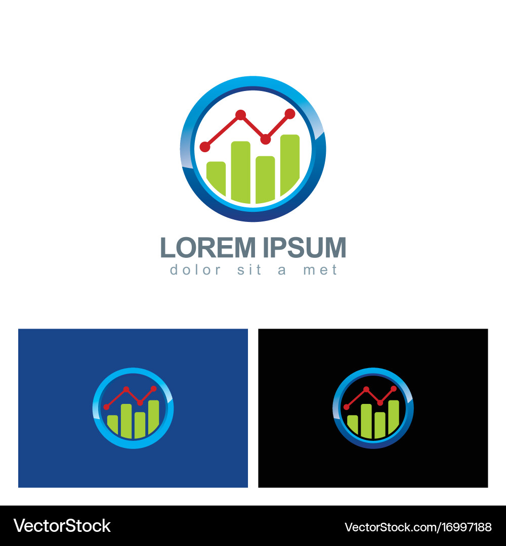 Business finance progress round logo Royalty Free Vector