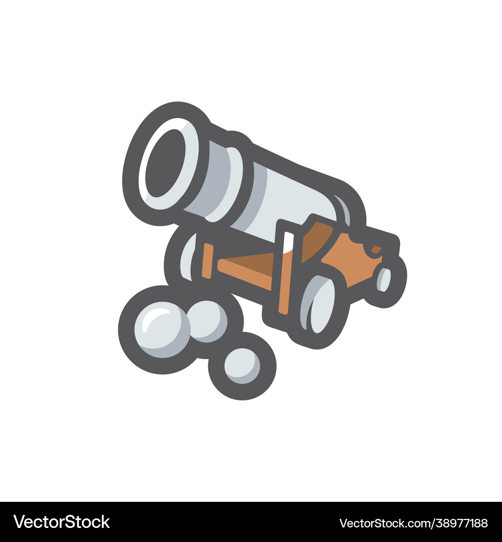Cartoon Cannon and Cores Royalty Free Vector Image