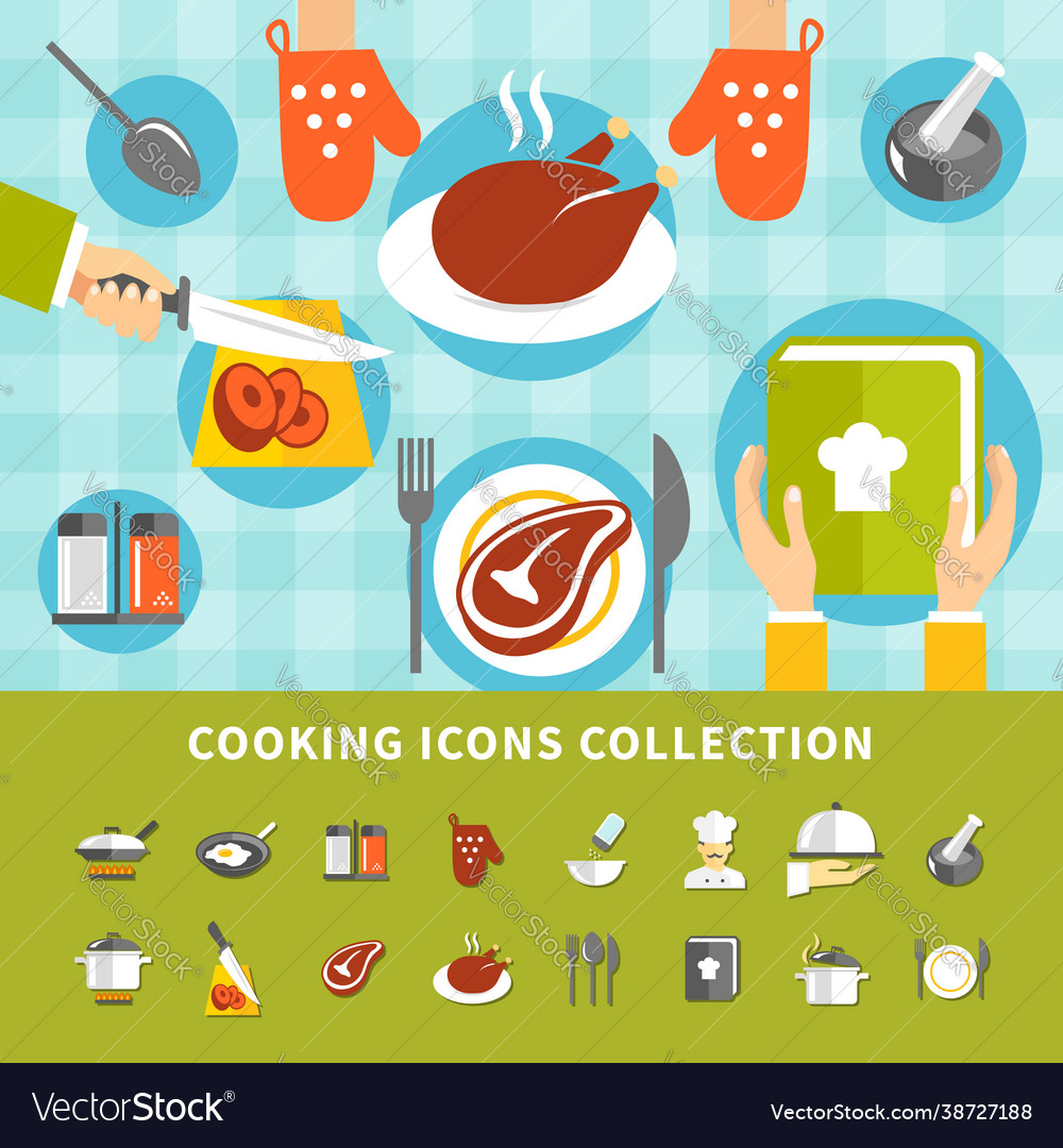 Cooking elements set Royalty Free Vector Image