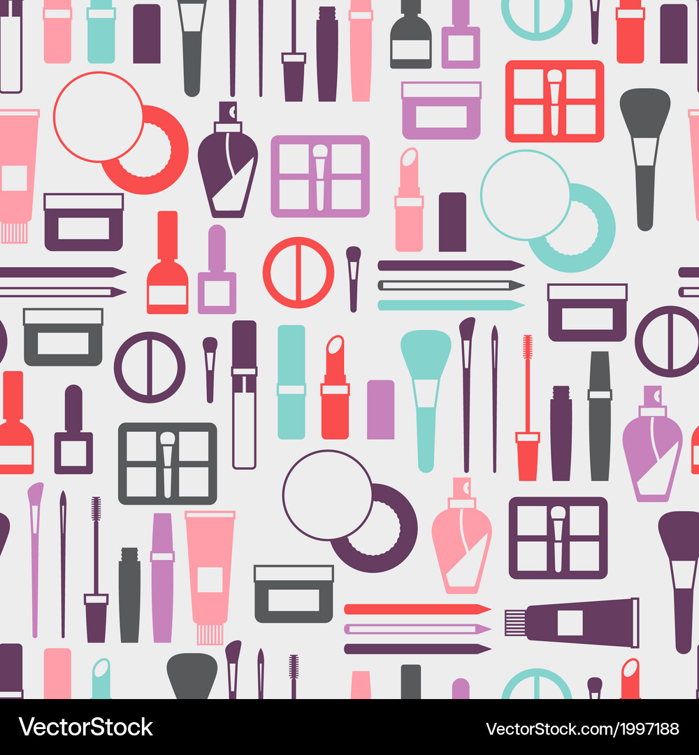 Cosmetic Icons Seamless Background Royalty Free Vector Image