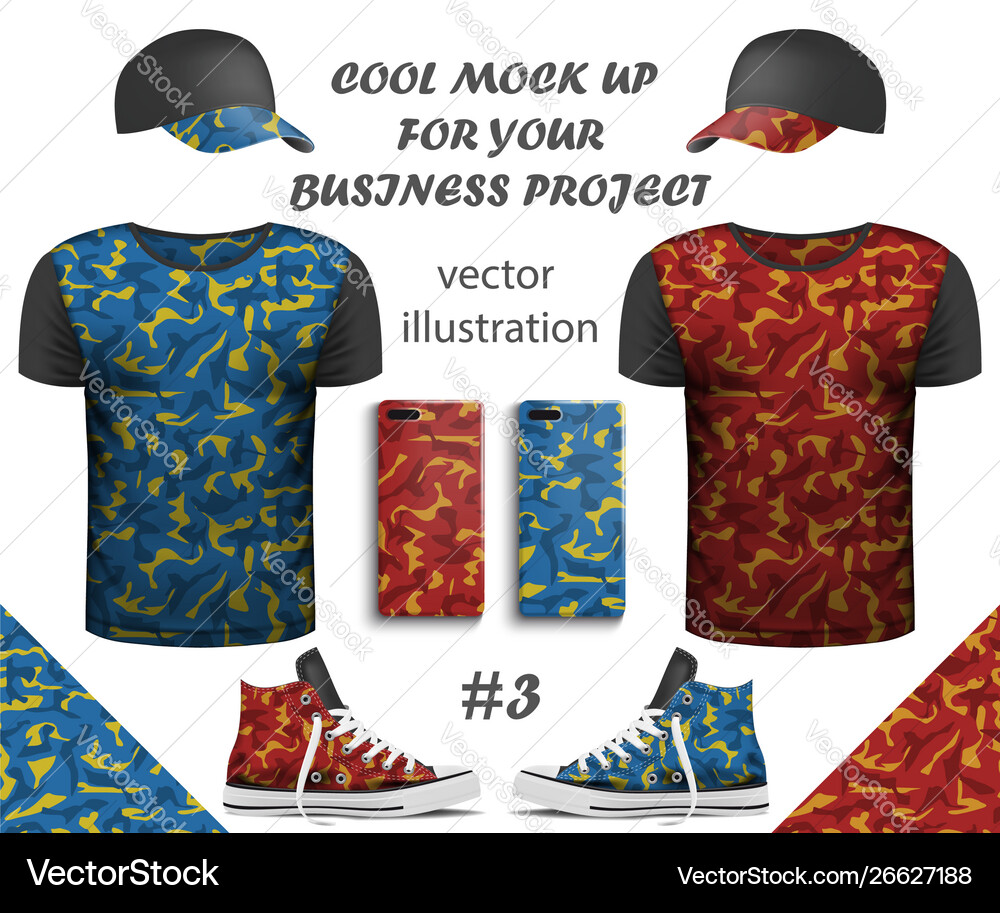 Design collection realistic t-shirts Royalty Free Vector