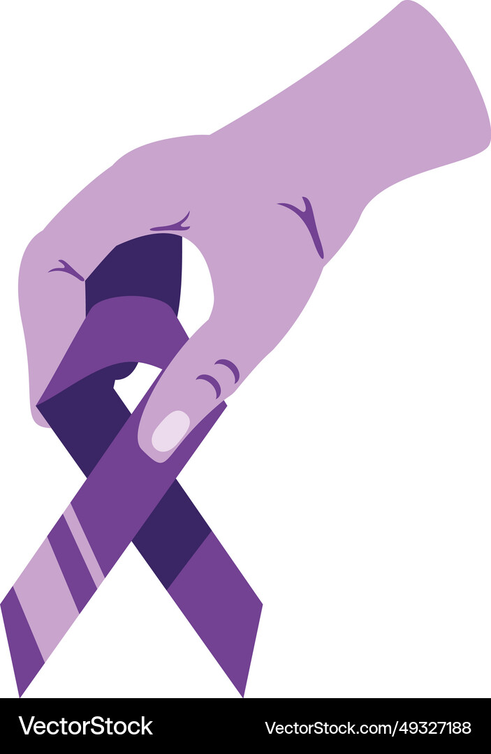 Epilepsy day hand holds ribbon Royalty Free Vector Image