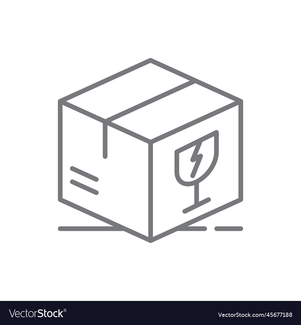 Fragile delivery service icon with black outline Vector Image
