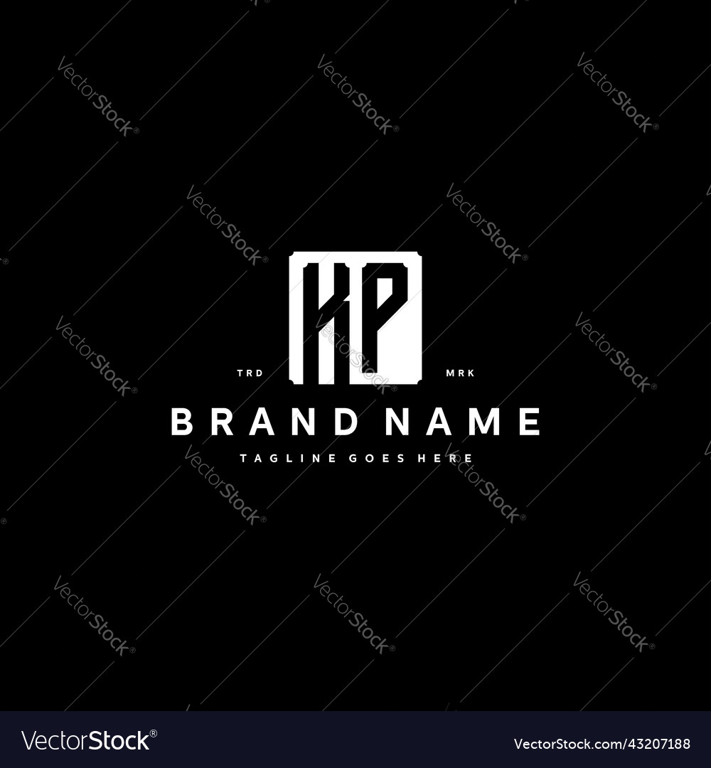 Kp monogram logo design with square rectangular Vector Image Kp monogram logo design with square rectangular Vector Image