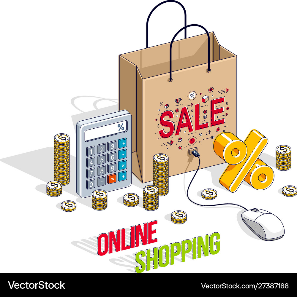 Online shopping concept web store internet sales Vector Image