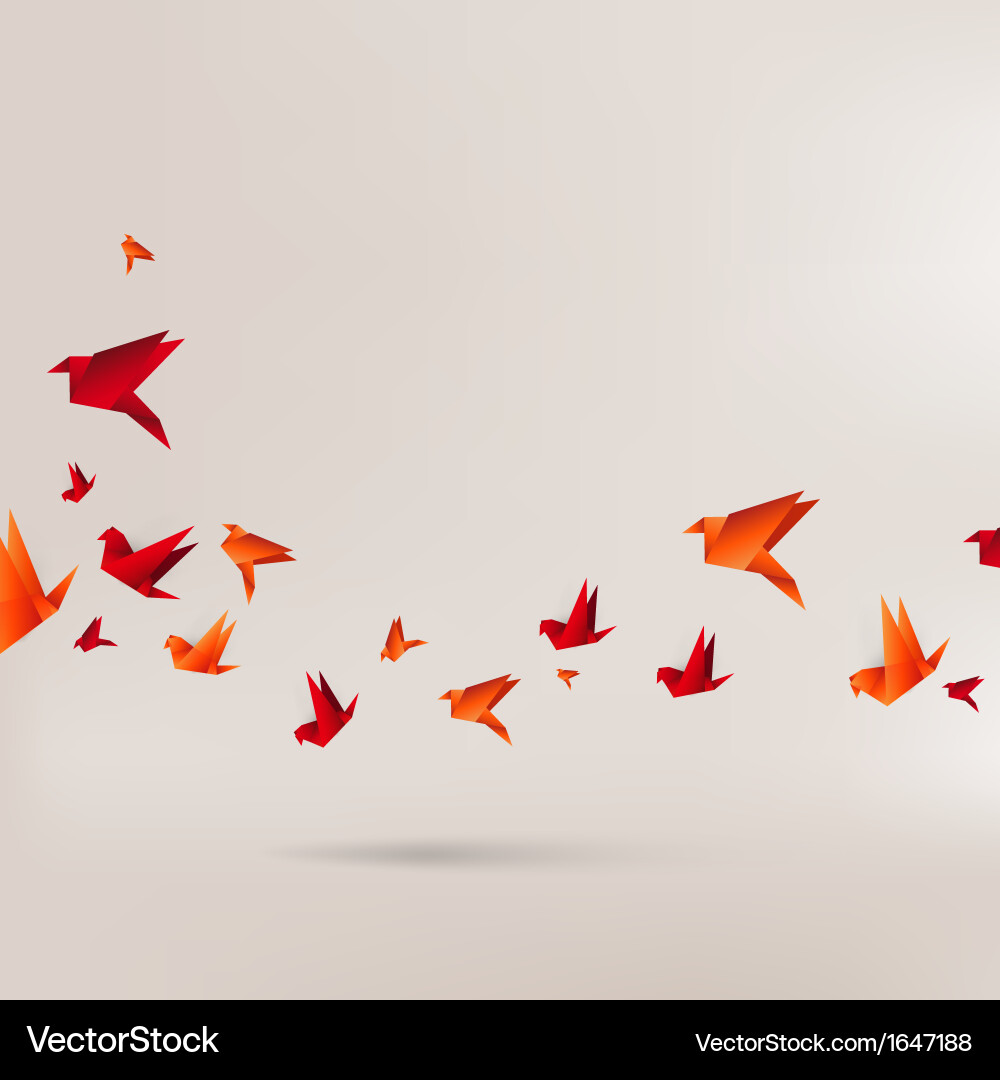 Origami paper bird on abstract background Vector Image