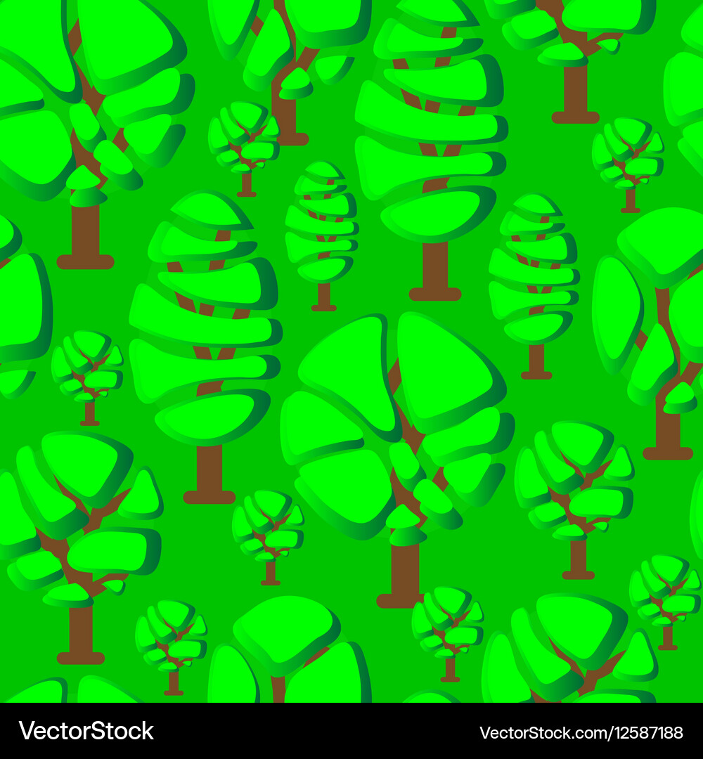 Seamless pattern of cartoon trees Royalty Free Vector Image