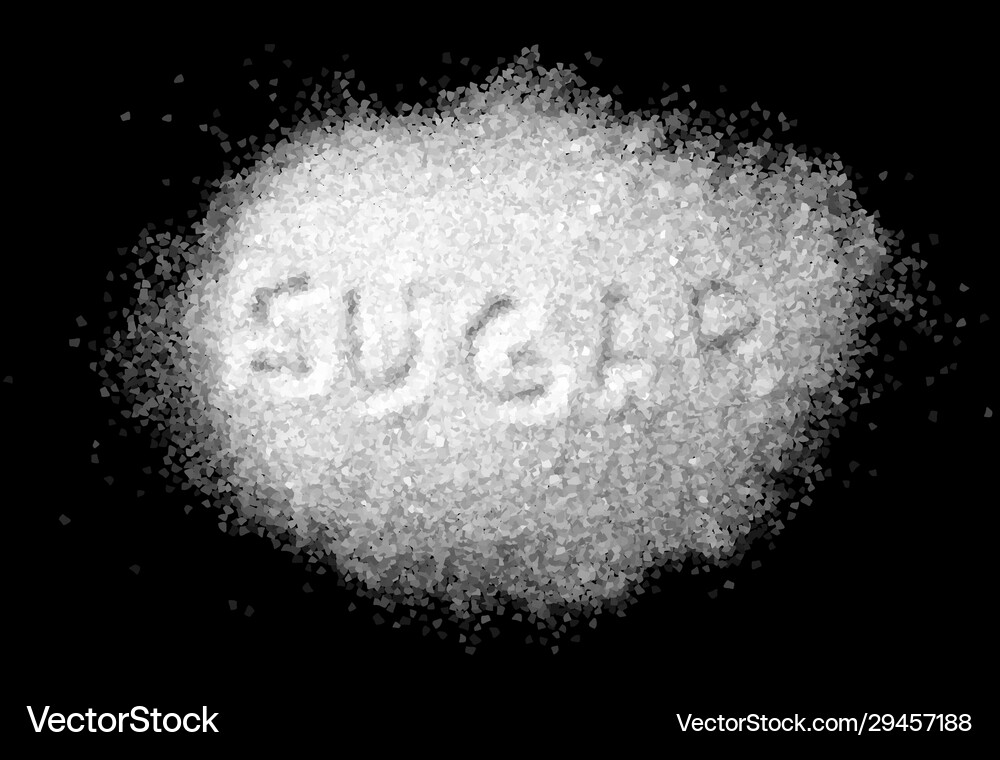 Word sugar written on heap granules Royalty Free Vector