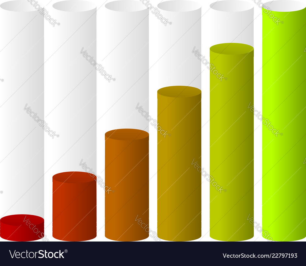 3d cylinders level completion fullness step Vector Image