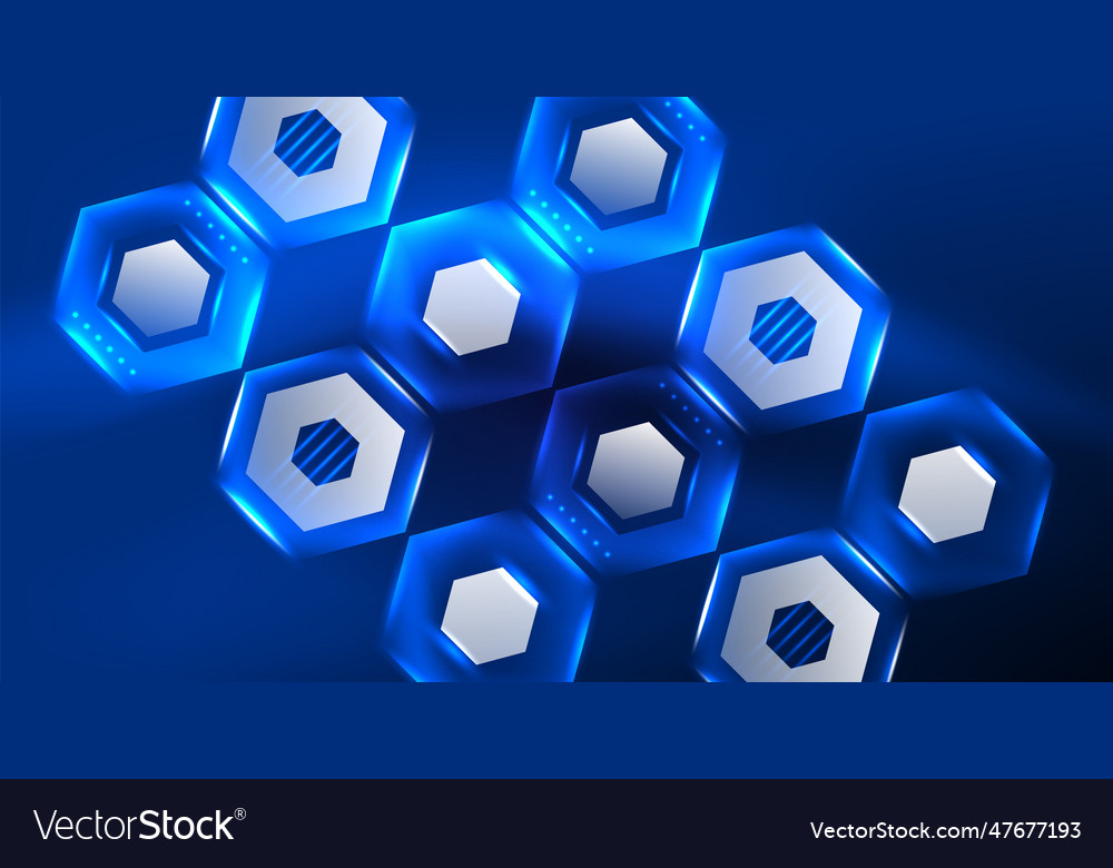 Abstract background neon hexagon Royalty Free Vector Image