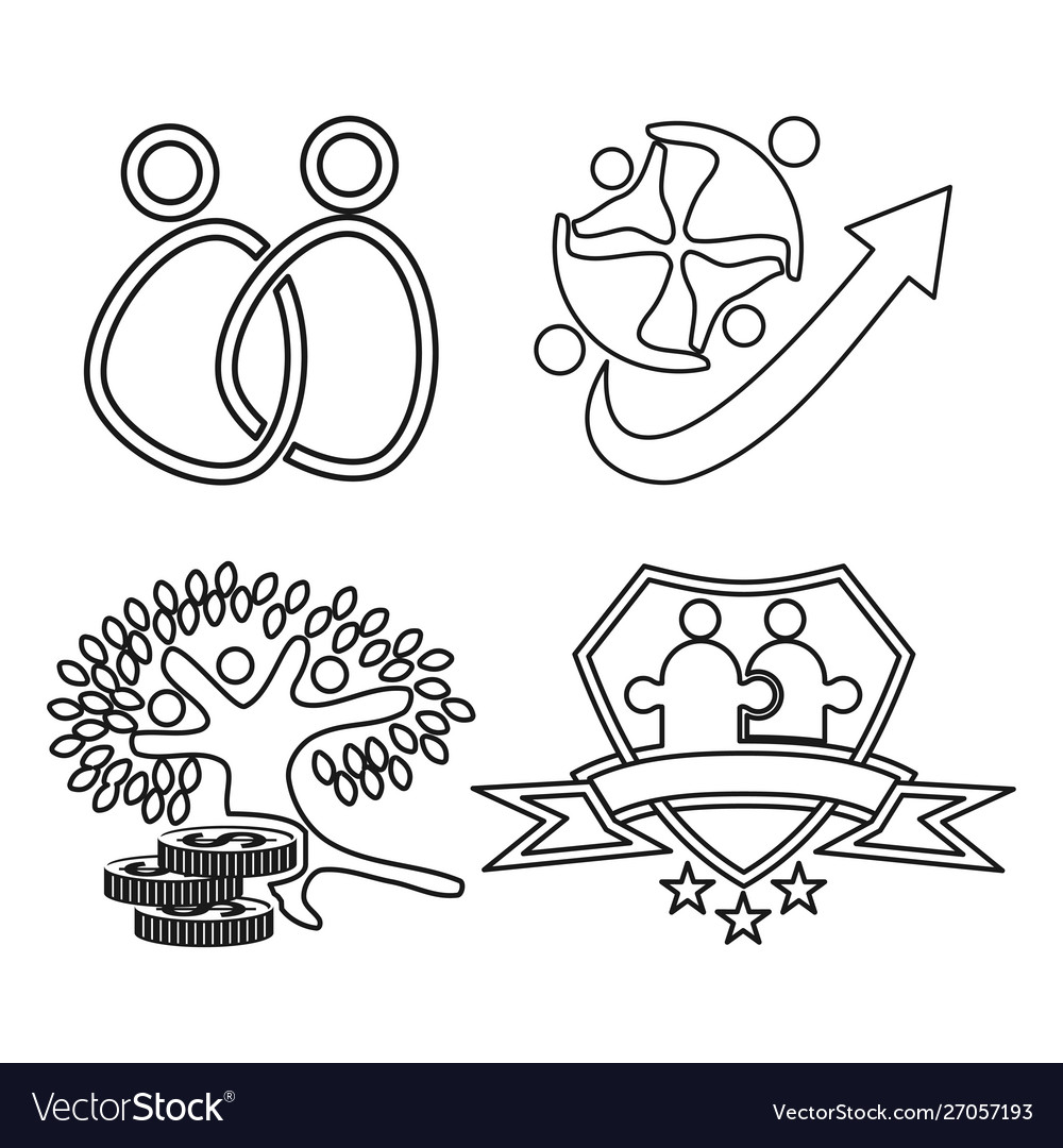 Arrow tree shield commitment teamwork together Vector Image