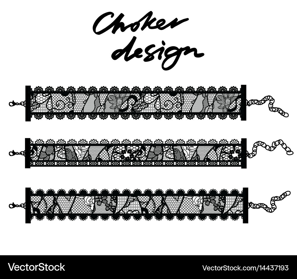 Choker design collection of chokers Royalty Free Vector