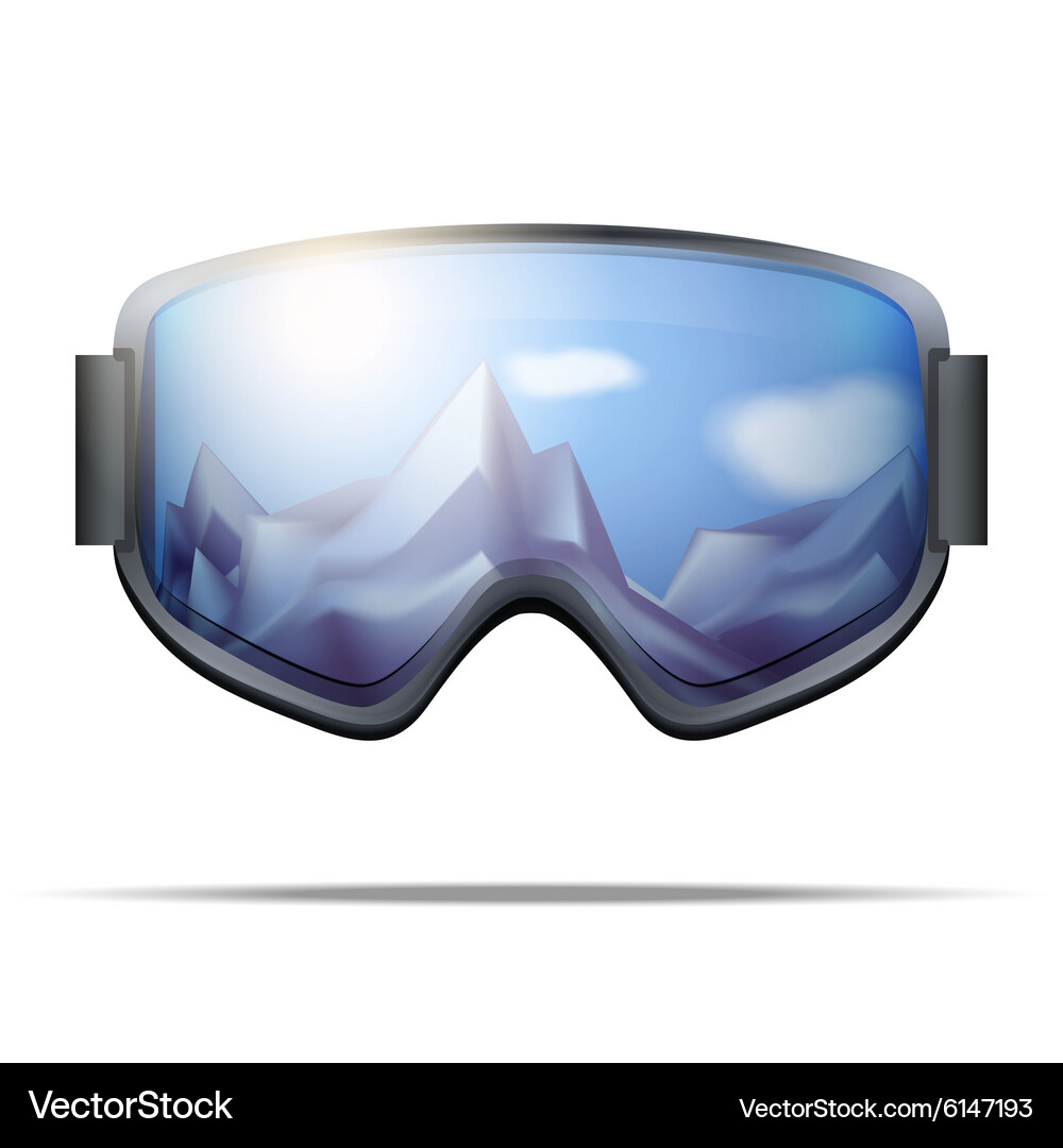 Classic snowboarding goggles with big glass Vector Image