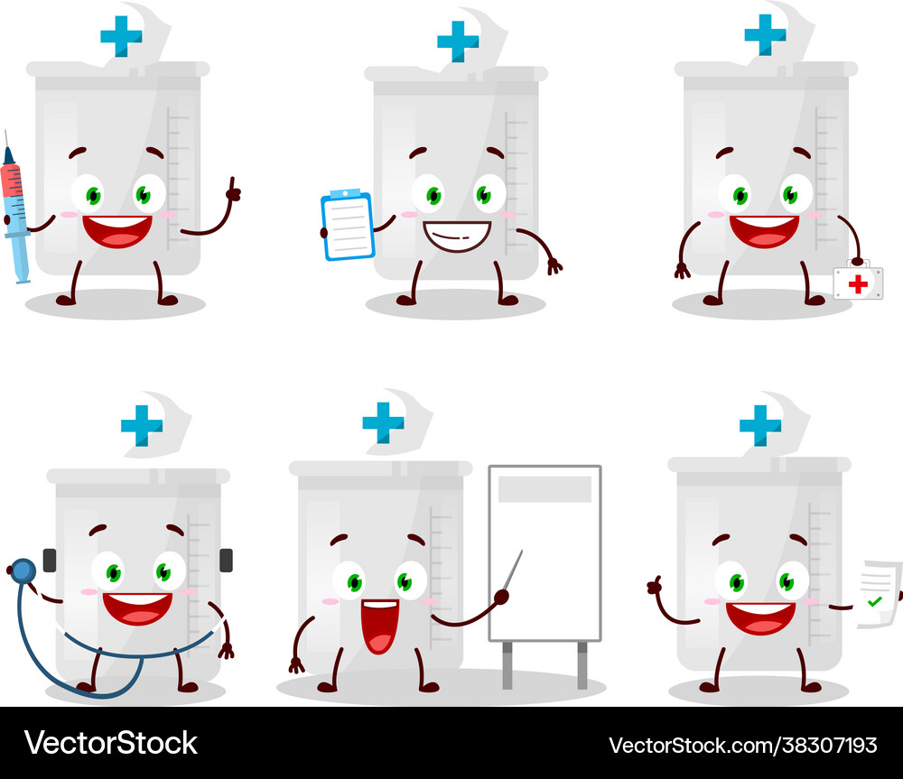 Doctor profession emoticon with science bottle Vector Image
