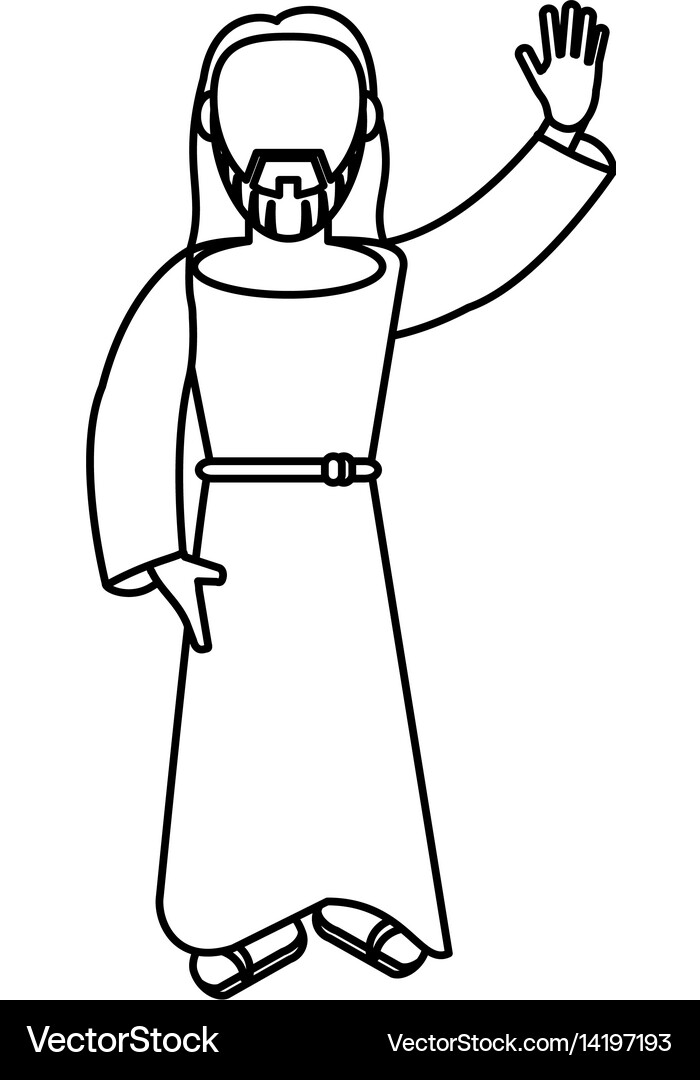 Jesus christ religion catholic outline Royalty Free Vector