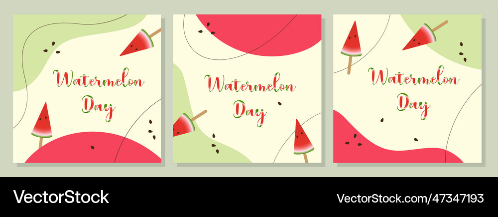 Posters watermelon day red and green background Vector Image
