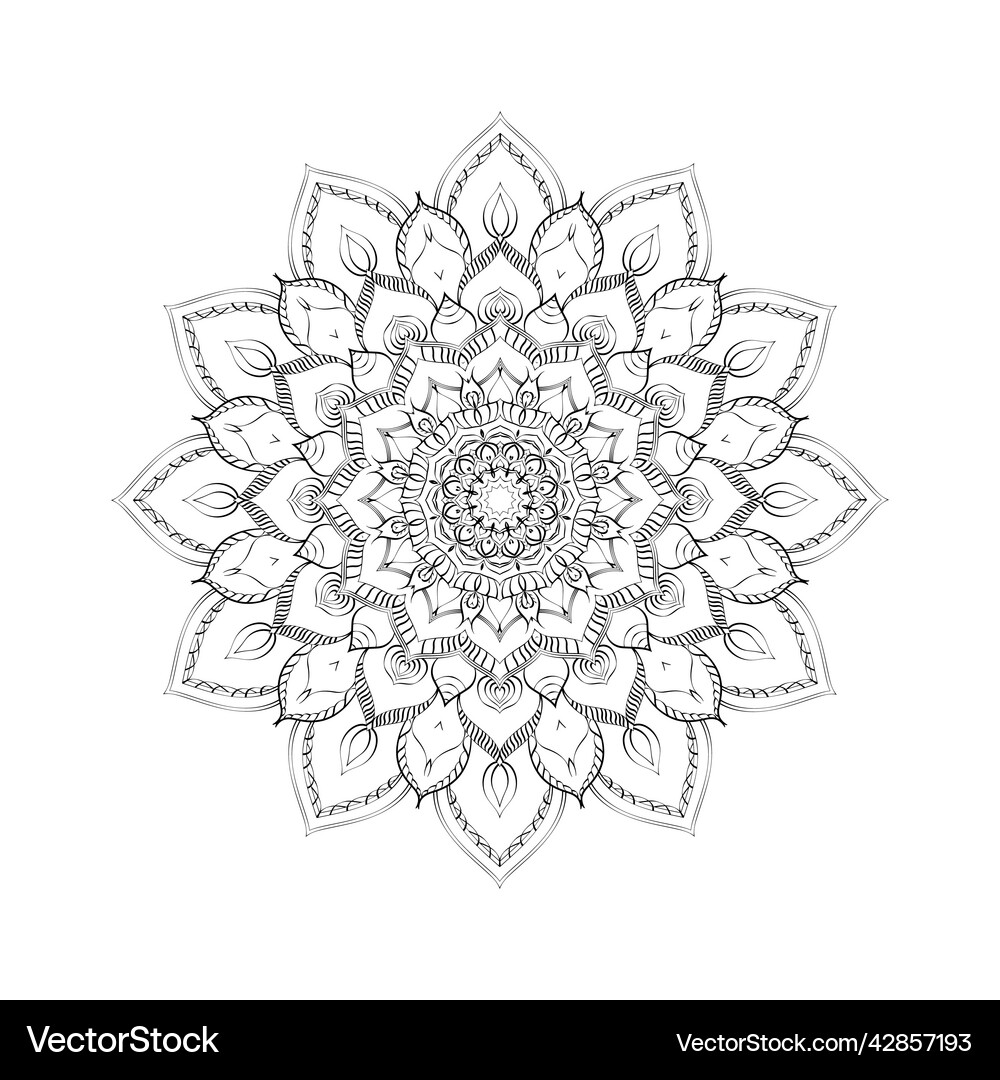 Round mandala for design coloring book page Vector Image